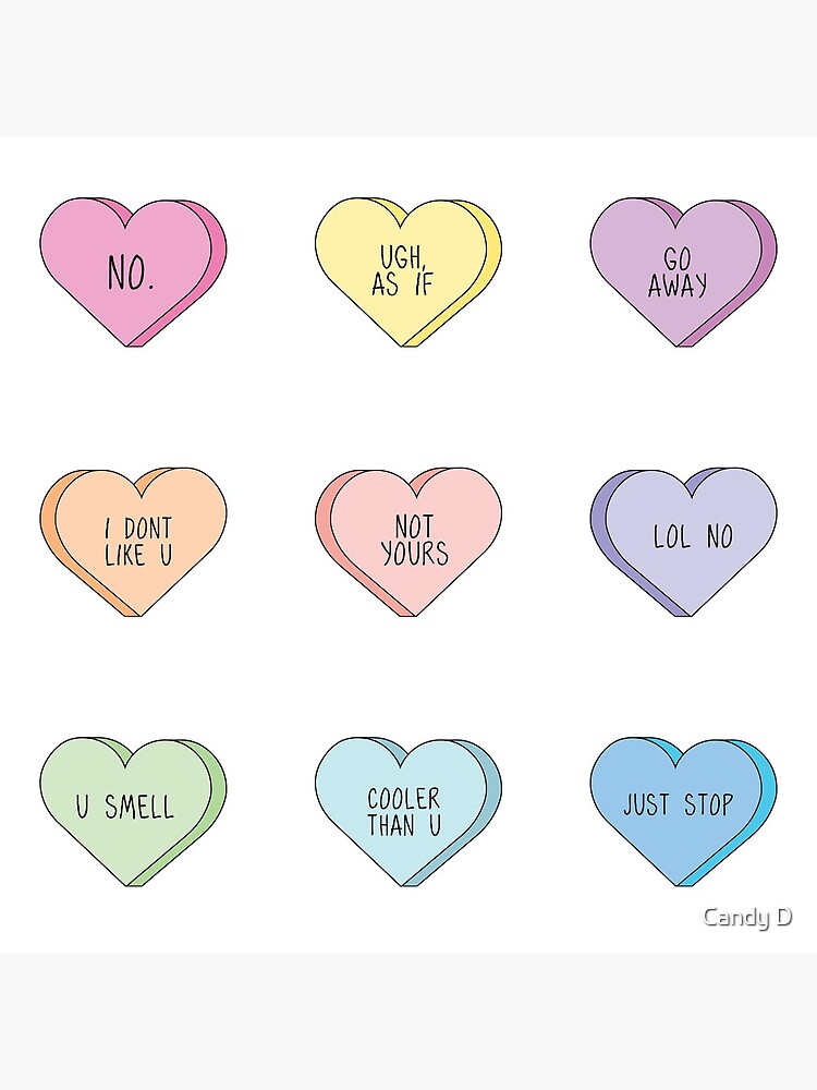 "Rude Candy Hearts" Poster by inkha | Redbubble