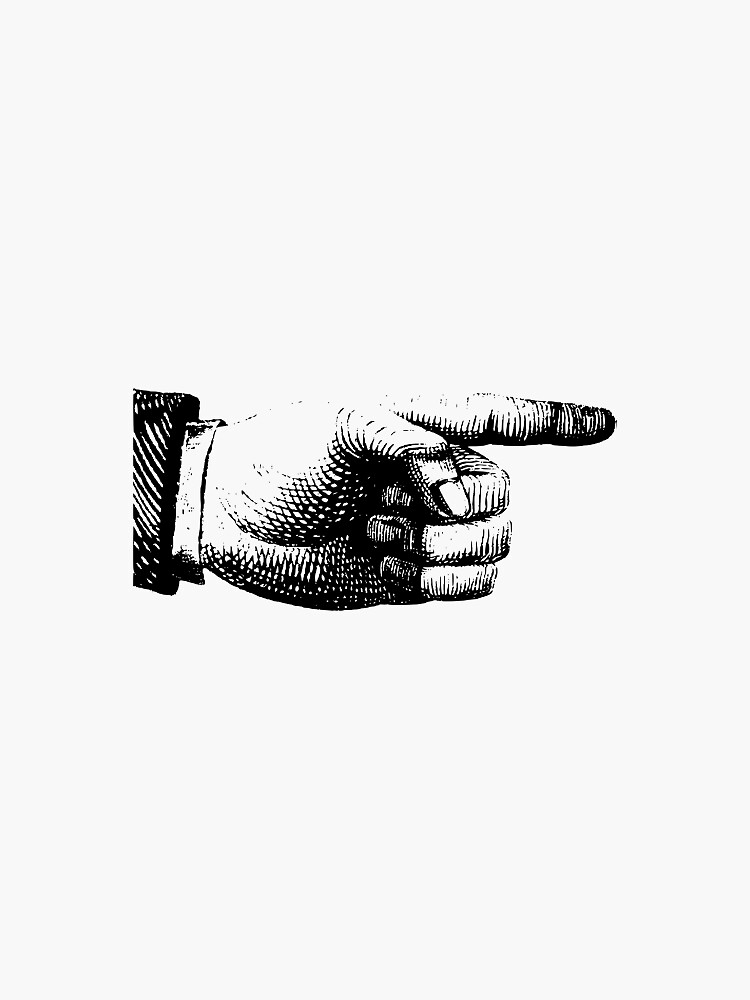 "Vintage Retro Pointing Finger " Sticker for Sale by knightsydesign ...