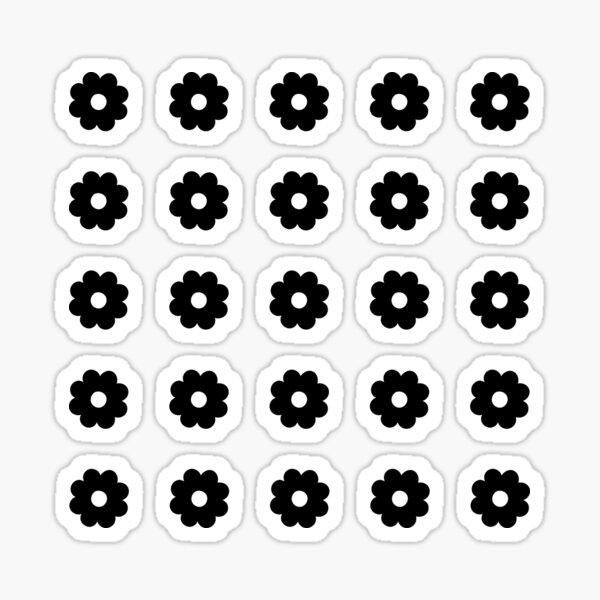 "Mini flowers black" Sticker for Sale by OkihanaShop | Redbubble
