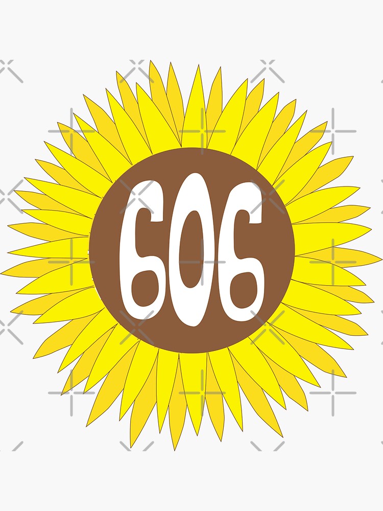 "Hand Drawn Kentucky Sunflower 606 Area Code" Sticker by itsrturn ...
