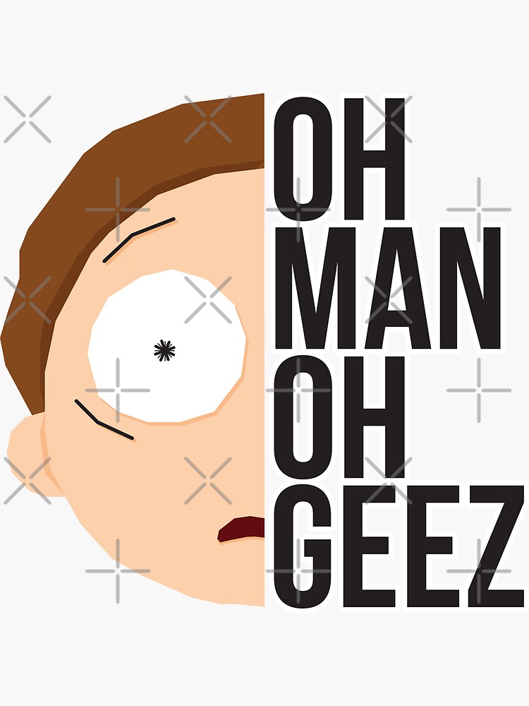 "Oh Geez" Sticker by BlackBones | Redbubble