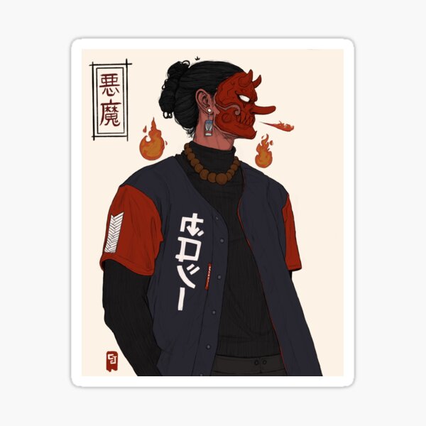 "Akuma" Sticker for Sale by Ceddy-Jo | Redbubble