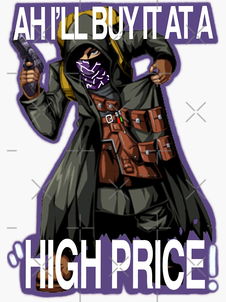 "Resident Evil 4 Merchant (Quotes # 3) (Purple OutLine)" Sticker by ...