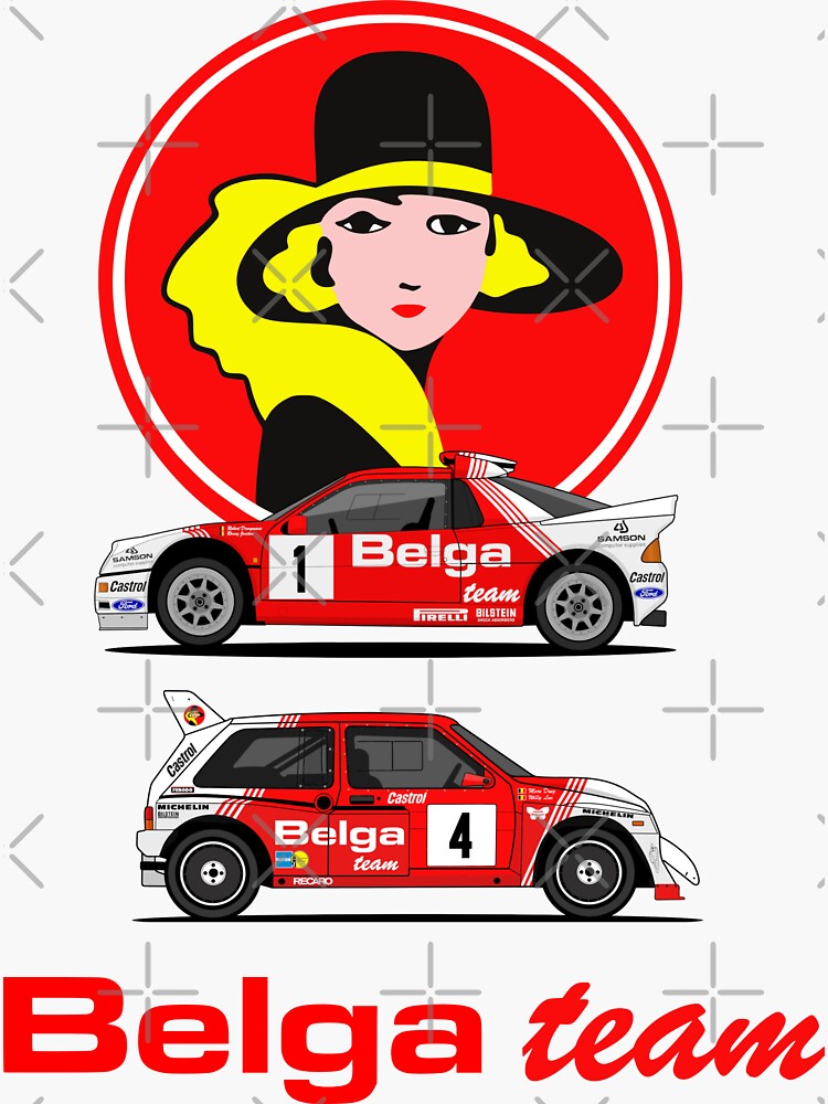 "Belga team 86 Droogmans Duez" Sticker by purpletwinturbo | Redbubble