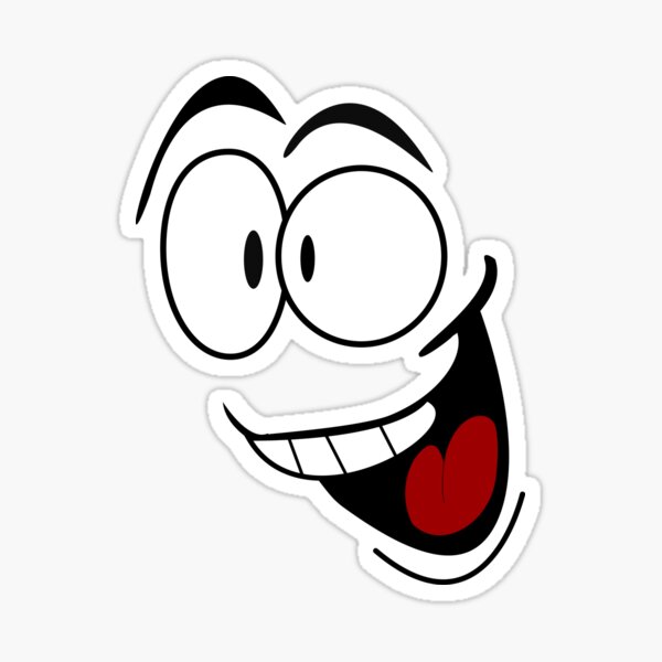 "Cartoon face" Sticker by Jimhanes | Redbubble