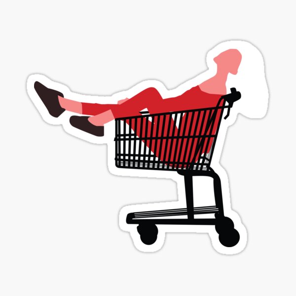 "cool girl on shopping cart " Sticker for Sale by artred | Redbubble