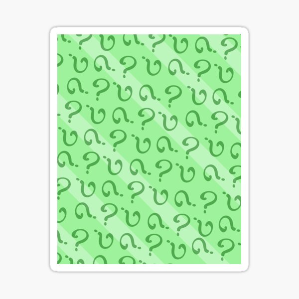 "Question Mark Pattern (Green)" Sticker by JaysDraws | Redbubble