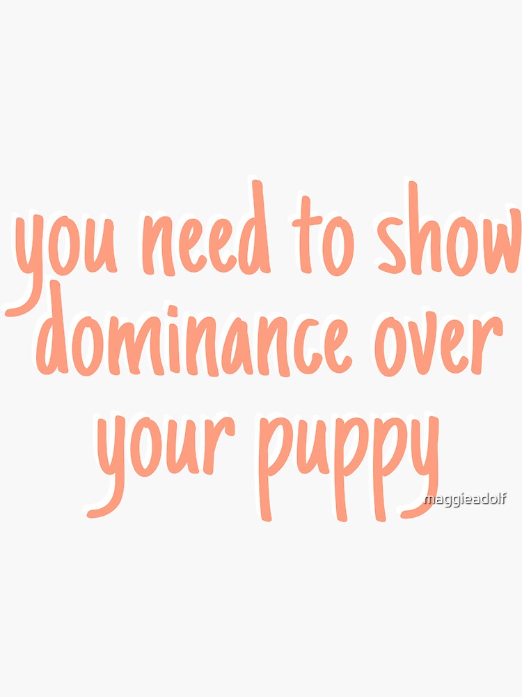 you Need To Show Dominance Over Your Puppy Sticker For Sale By you-need-to-show-dominance-over-your-puppy-sticker-for-sale-by