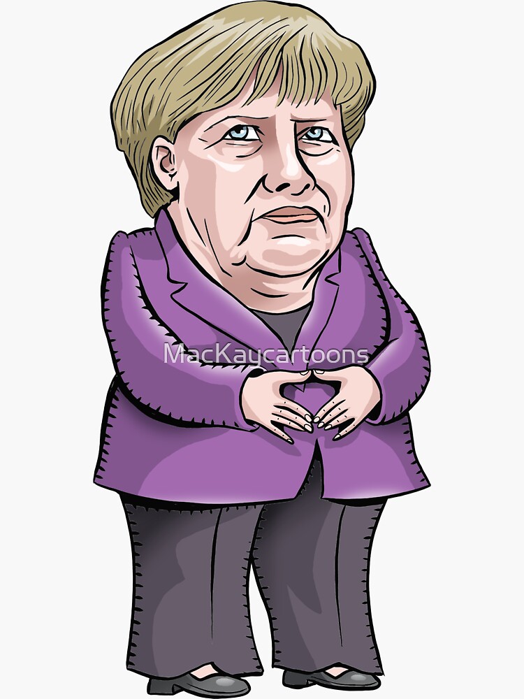 "Angela Merkel" Sticker for Sale by MacKaycartoons | Redbubble
