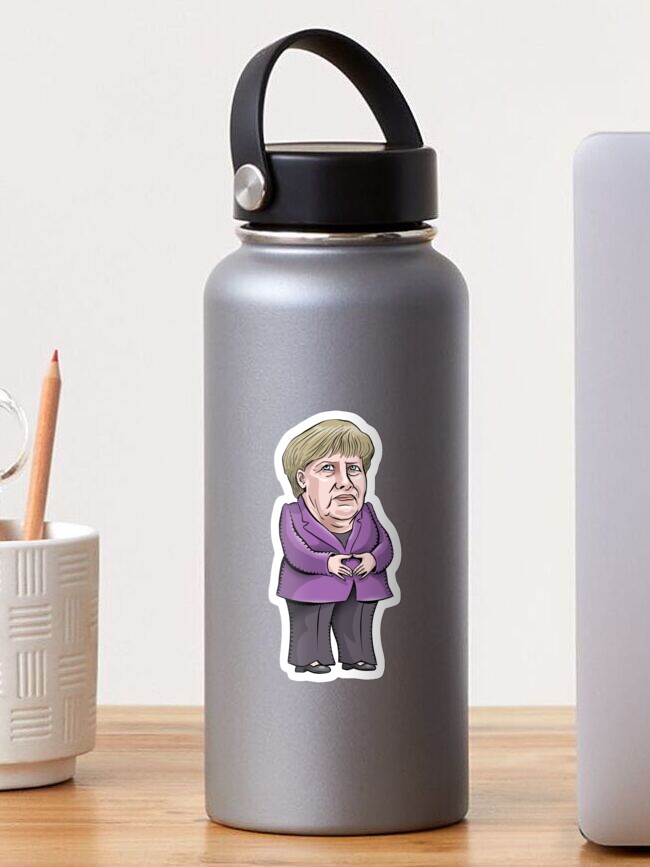 "Angela Merkel" Sticker for Sale by MacKaycartoons | Redbubble