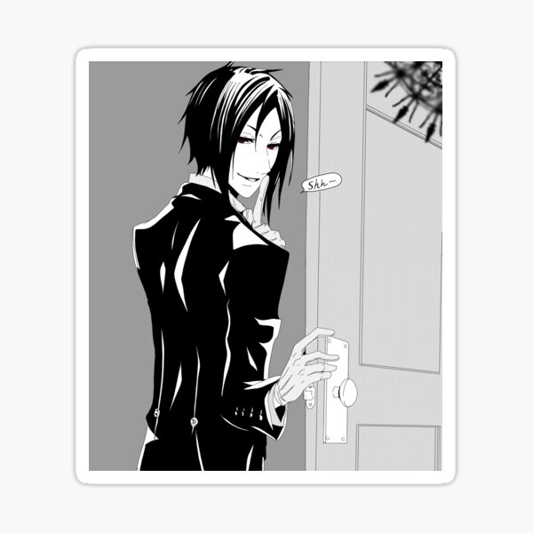 "Manga styled Sebastian Michaelis- Red eyes " Sticker for Sale by ...