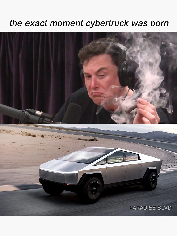 "Cybertruck Meme" Sticker by PARADISE-BLVD | Redbubble