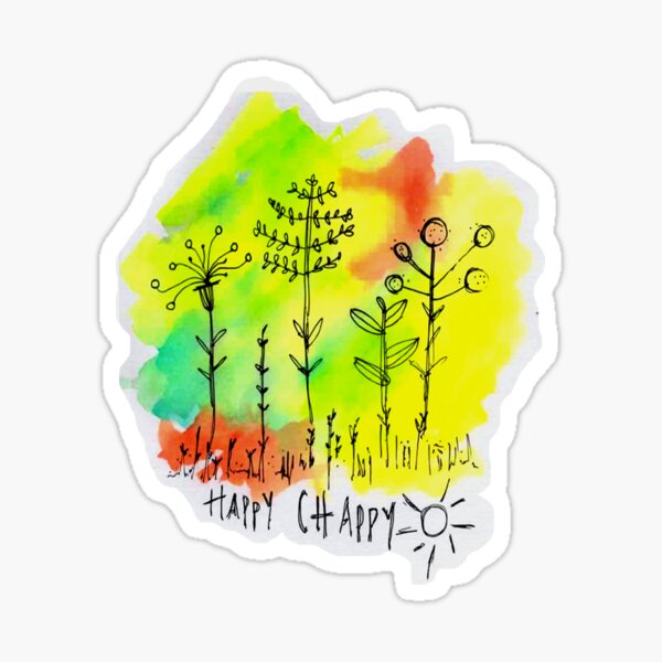 "happy chappy" Sticker for Sale by graceswan | Redbubble