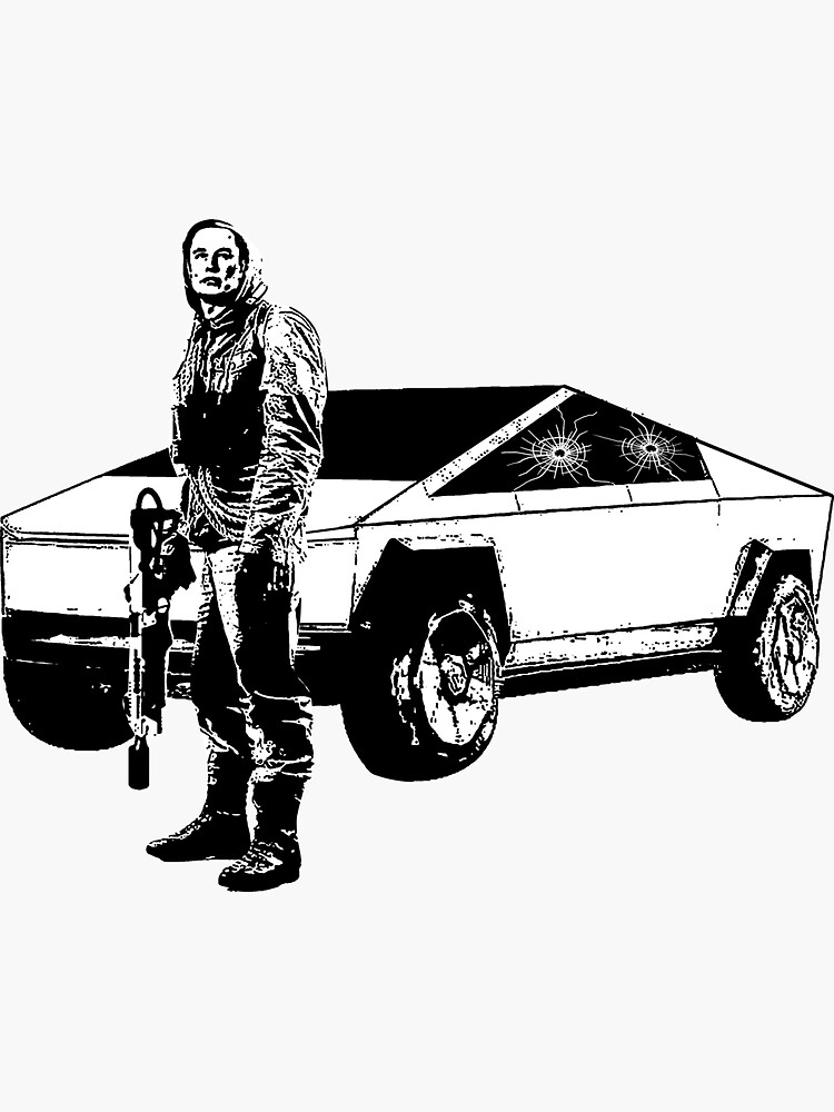 "Post Apocalyptic Cybertruck" Sticker for Sale by wayweroll | Redbubble
