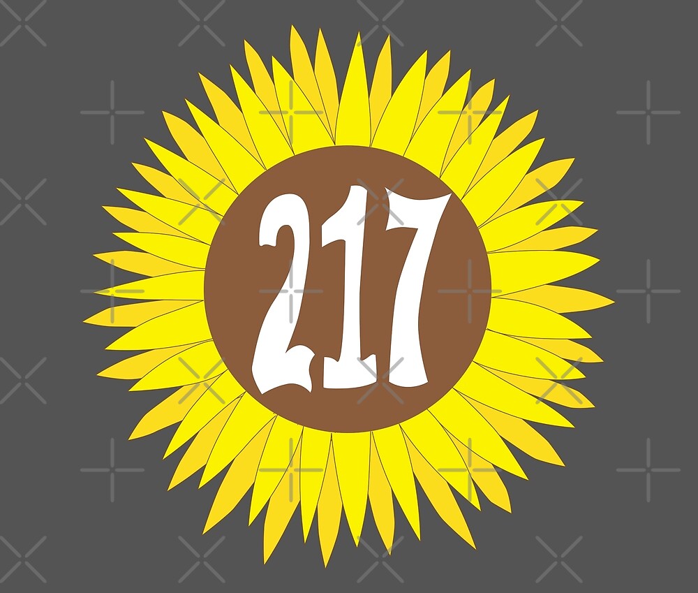 "Hand Drawn Illinois Sunflower 217 Area Code" by itsrturn | Redbubble
