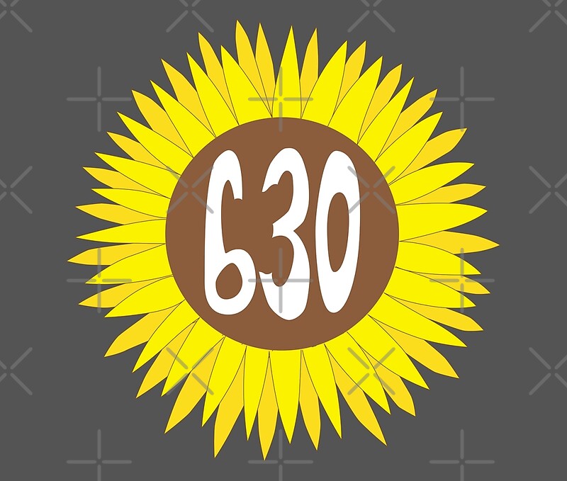 "Hand Drawn Illinois Sunflower 630 Area Code" by itsrturn | Redbubble