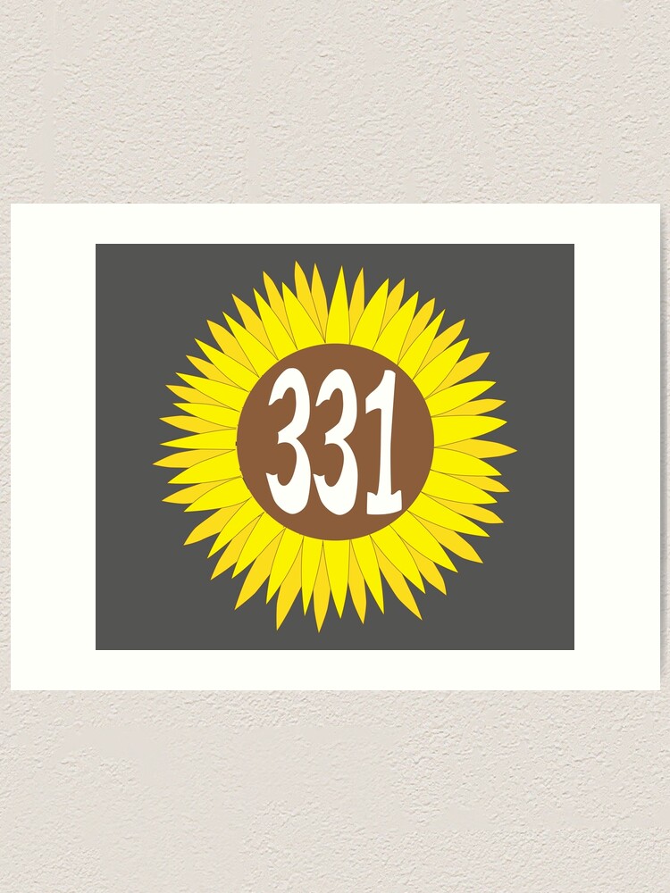 "Hand Drawn Illinois Sunflower 331 Area Code" Art Print for Sale by ...