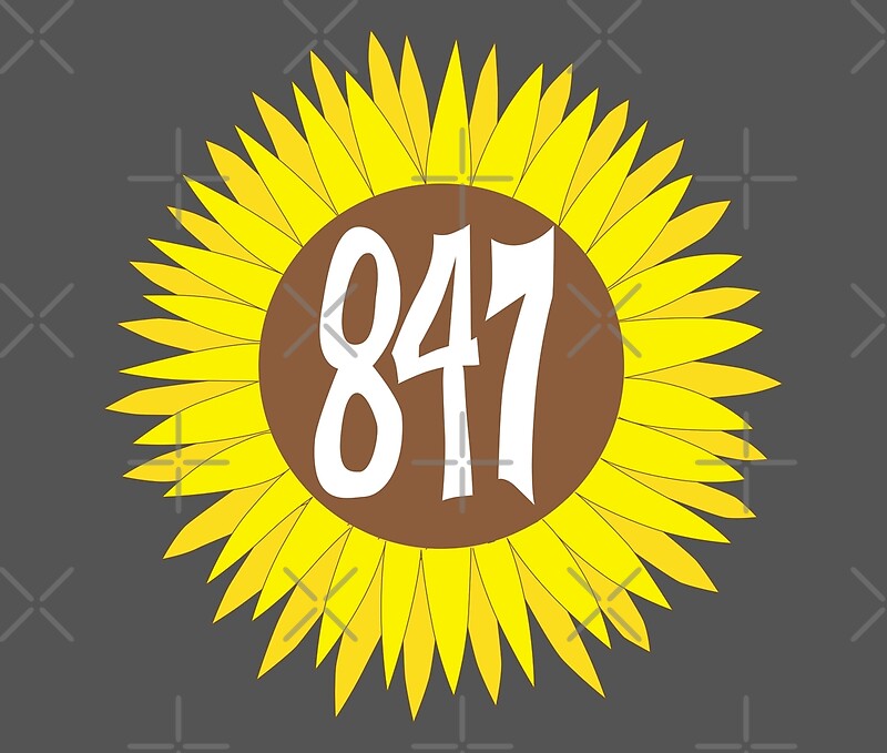 "Hand Drawn Illinois Sunflower 847 Area Code" by itsrturn | Redbubble