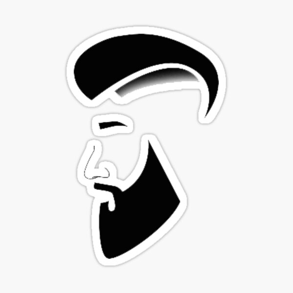 "Bearded Man Sticker" Sticker for Sale by Gravolin | Redbubble