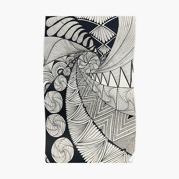 "Ess Jay Zentangle" Poster by EssJaySketchart | Redbubble