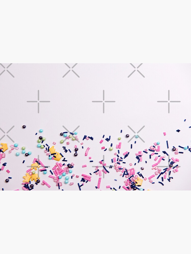 "Border frame of colorful sprinkles over light background" Sticker by ...