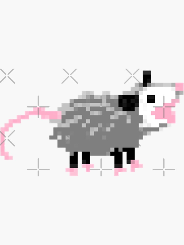 "Screaming Pixel Opossum" Sticker for Sale by Lindsey Sheets | Redbubble