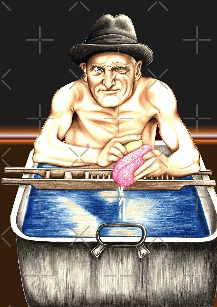 "Steptoe's Friday night ritual" by Margaret Sanderson | Redbubble