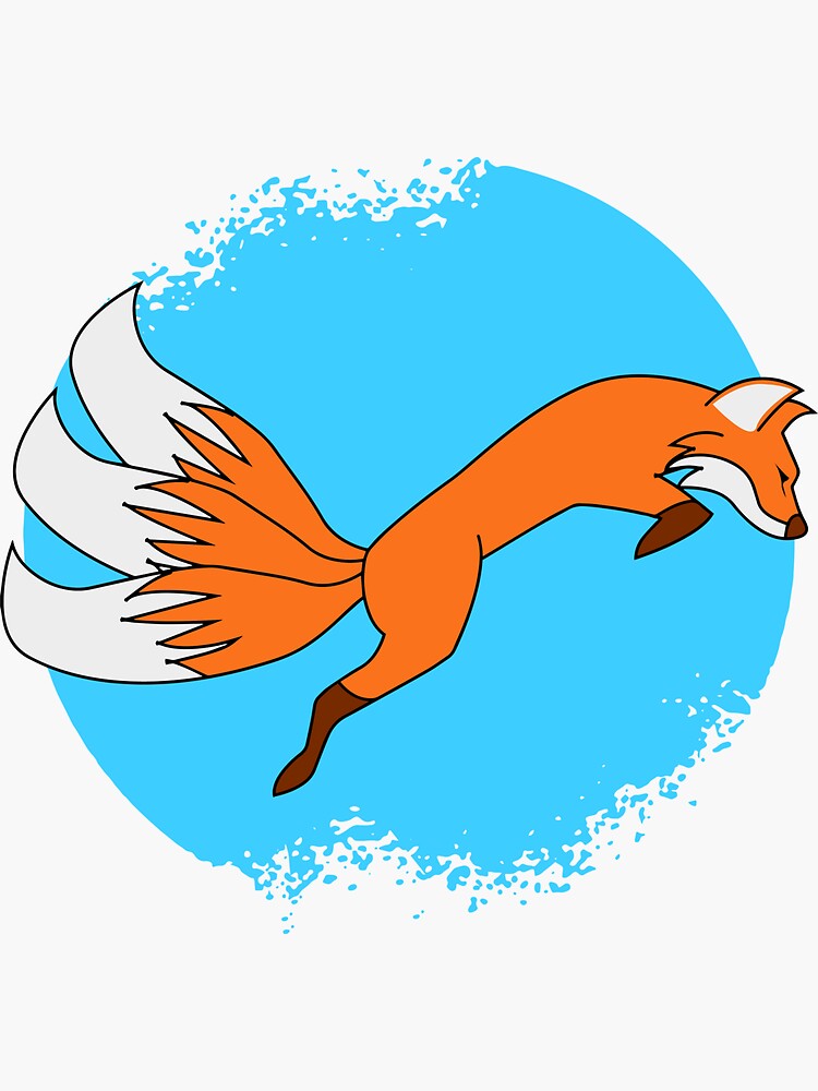 "Hopping fox" Sticker for Sale by craglornbae | Redbubble
