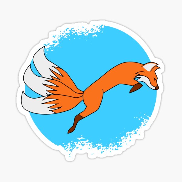 "Hopping fox" Sticker for Sale by craglornbae | Redbubble