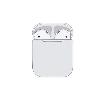 "AirPod case drawing" Sticker for Sale by FrizbeeEyes | Redbubble
