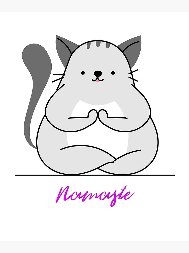 "Namaste Cat " Mounted Print for Sale by jero6sigma | Redbubble