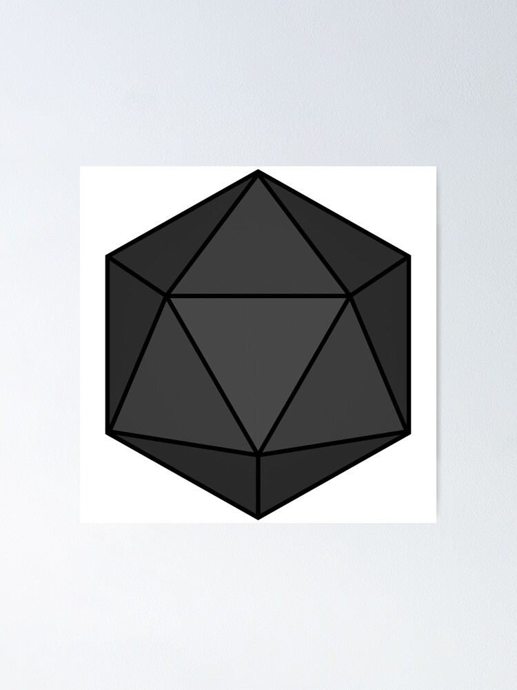 D20 Icon Black And White