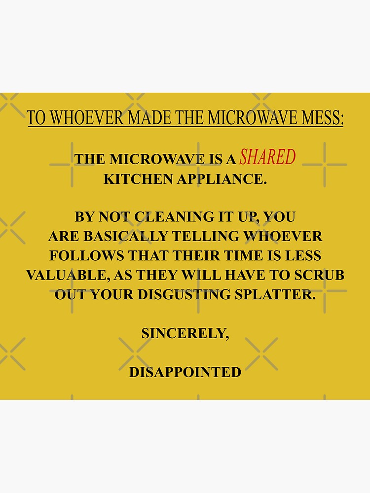 "Pam's Microwave Note" Sticker for Sale by designedbyaamir | Redbubble