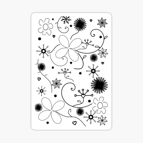 "Floral (B & W)" Sticker for Sale by CRHerrera | Redbubble