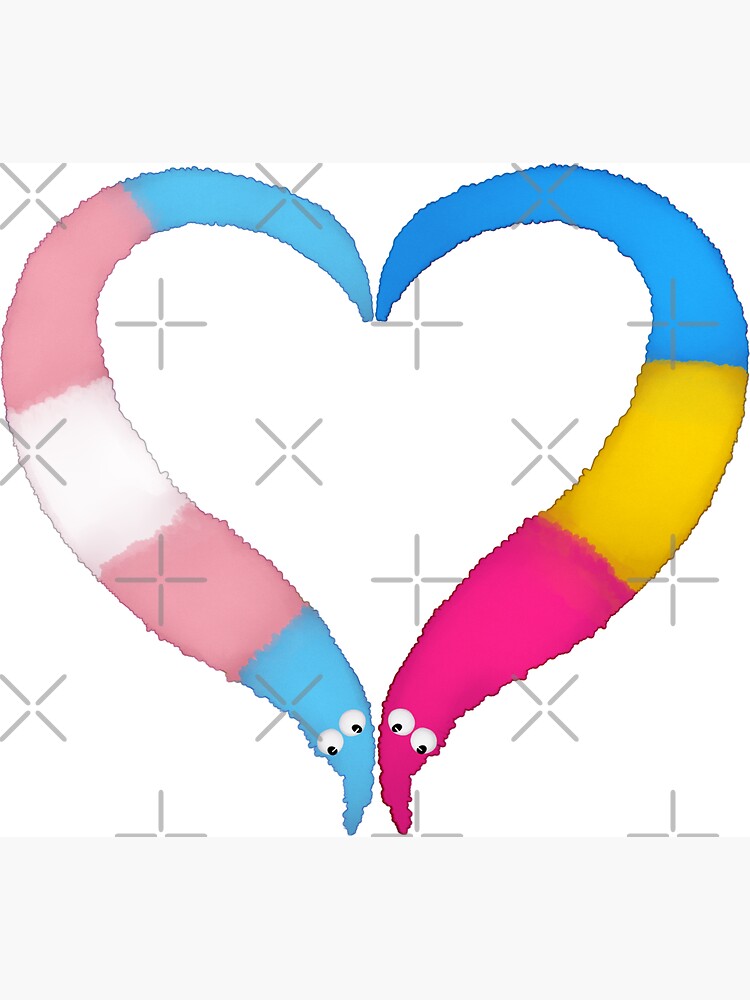 "Trans Pan Worm on a String Heart" Magnet for Sale by guavaowl | Redbubble