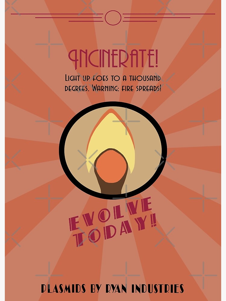 Bioshock: Incinerate Plasmid Poster (Minimalistic) Premium Matte ...
