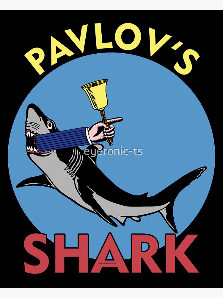 "Pavlov's Shark - Funny Psychology Behaviorism" Sticker for Sale by ...