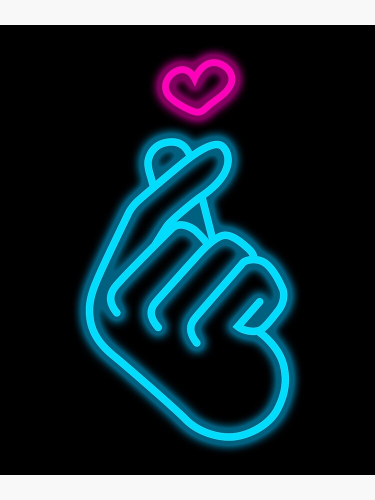 Poster « K-Pop K-Drame Coeur Coréen Symbole De La Main Fangirl Fanboy ...