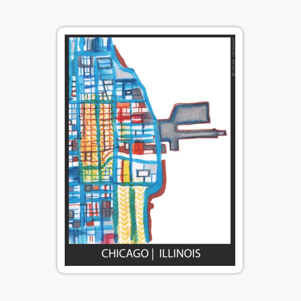 "Navy Pier, Chicago (Yellow)" Sticker for Sale by abstractmaps | Redbubble