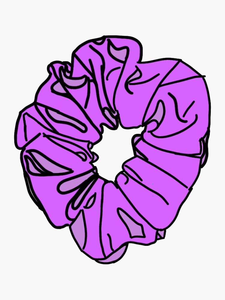 "Purple Scrunchie" Sticker for Sale by Isha-April | Redbubble