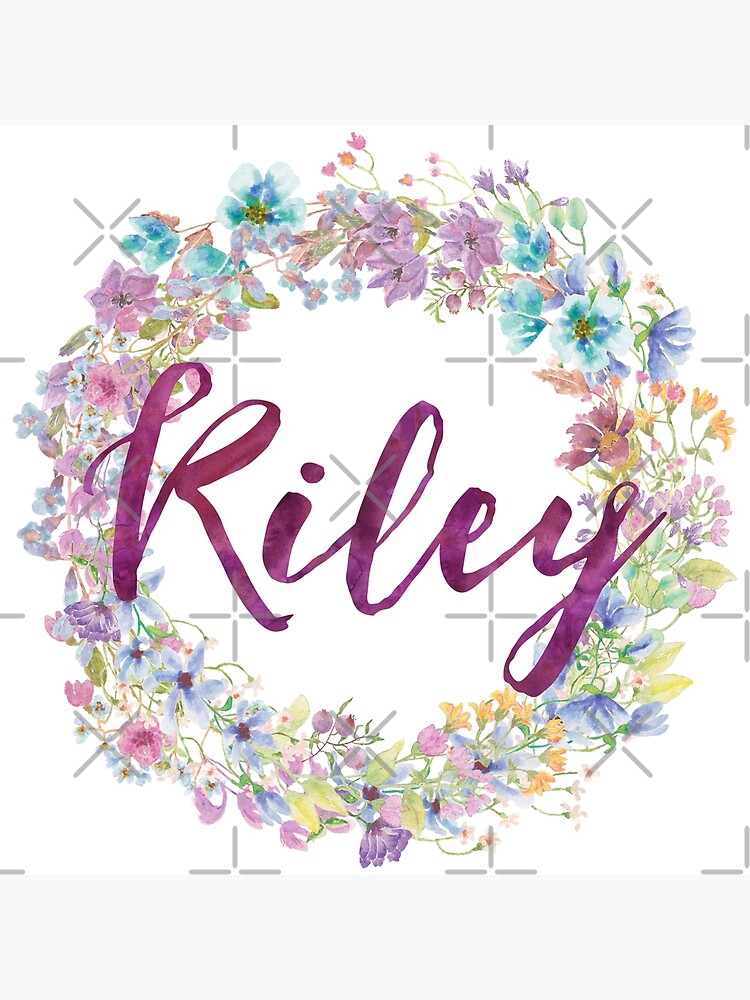 Lámina fotográfica «Riley Guirnalda de flores con nombre para niñas ...
