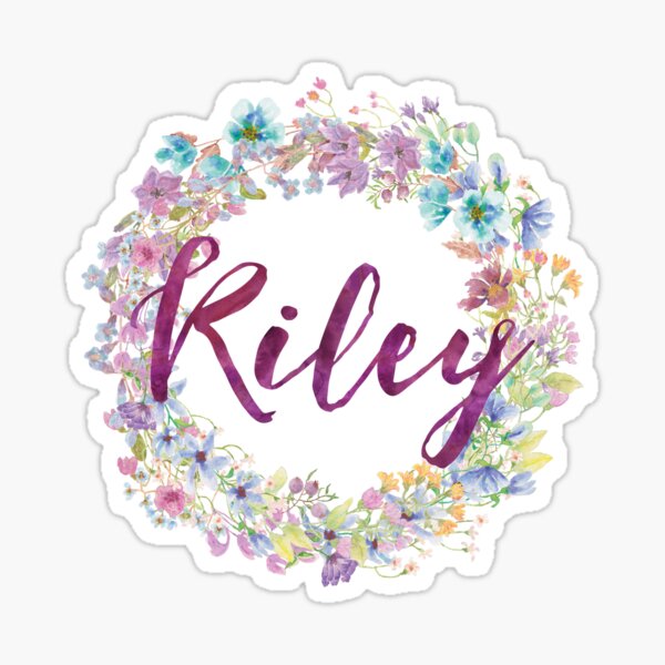 "Riley | Girls Name Flower Wreath | Toddler | Kids | Baby" Sticker for ...