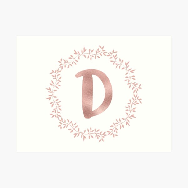 "Rose Gold Monogram D - Pink Letter D" Art Print for Sale by ...