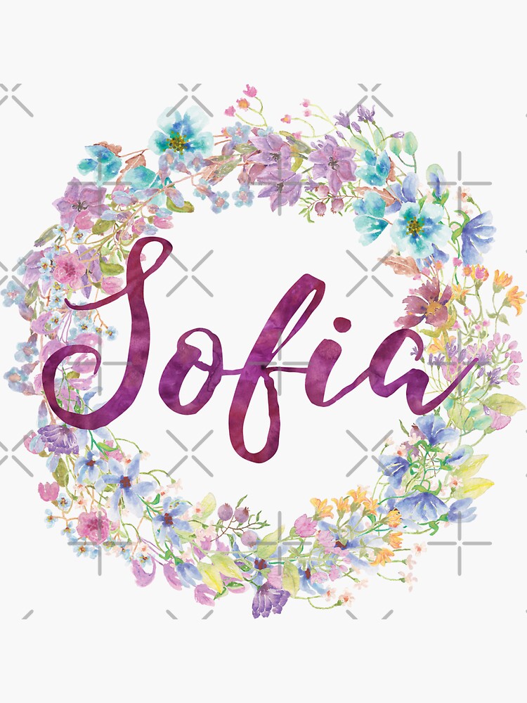 "Sofia | Girls Name Flower Wreath | Toddler | Kids | Baby" Sticker for ...