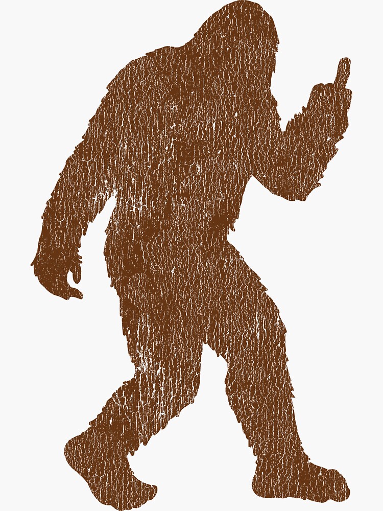 "Retro Bigfoot Middle Finger Silhouette" Sticker for Sale by ...