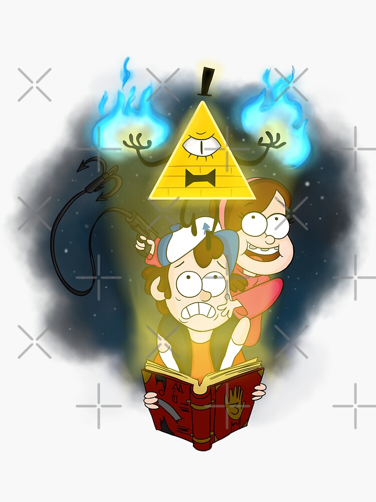 "Dipper and Mabel vs Bill Cipher" Sticker for Sale by kuinif | Redbubble