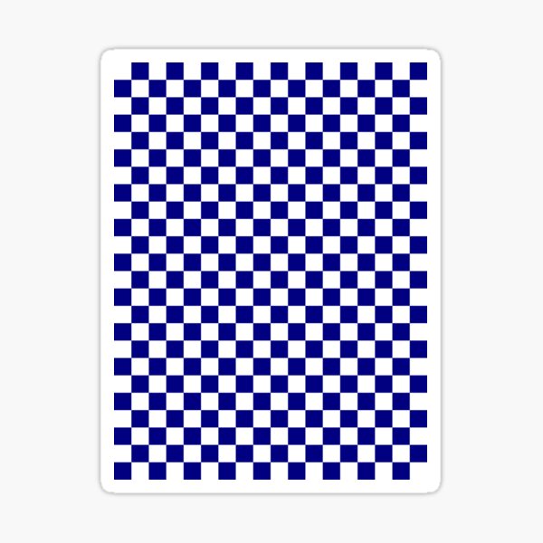 "White and Navy Blue Checkerboard" Sticker for Sale by ColorsPatterns ...