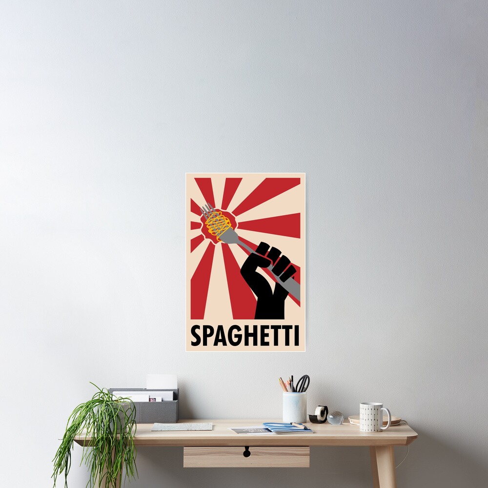"Spaghetti Resistance Propoganda Poster" Poster for Sale by anyonesalt ...