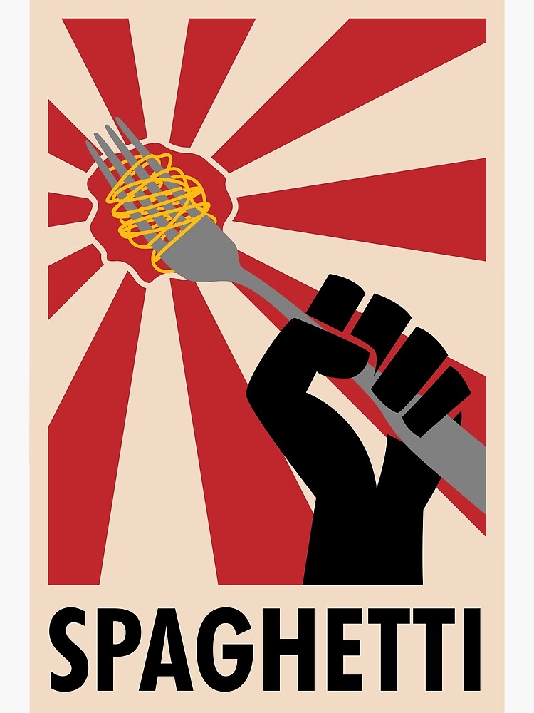 "Spaghetti Resistance Propoganda Poster" Poster for Sale by anyonesalt ...