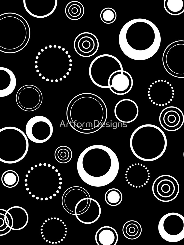 "Black and White Retro Circles Pattern" A-Line Dress for Sale by ArtformDesigns | Redbubble